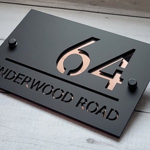 MODERN HOUSE SIGN | Address Number Sign | House Number | 195mm X 130mm ...