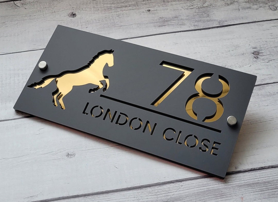 MODERN HOUSE SIGN | Rectangle House Number | 290 х 140mm | 360 X 175mm ...