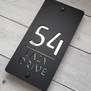 MODERN HOUSE SIGN | House Number | Vertical House Sign | 150mm X 300mm ...
