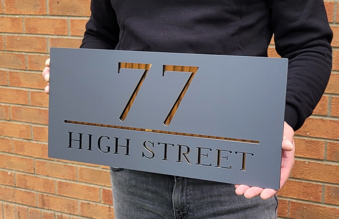 MODERN PERSONALISED HOUSE Sign | Address Sign | House Number | Address ...