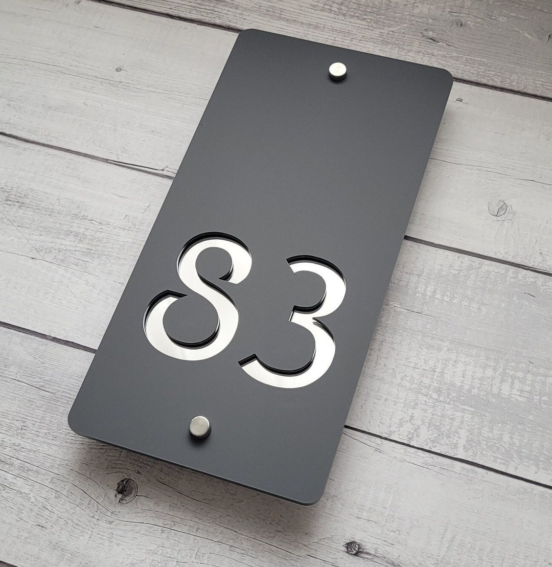 MODERN HOUSE SIGN | House Number Sign | Vertical House Number | 150mm X ...