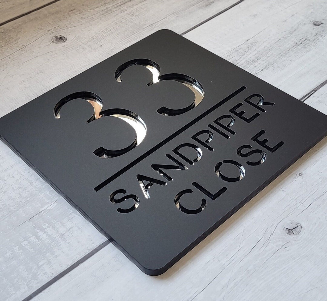 MODERN HOUSE SIGN | House Number | 180mm X 180mm | 200mm X 200mm ...