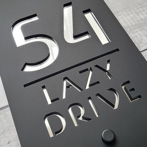 MODERN HOUSE SIGN | House Number | Vertical House Sign | 150mm X 300mm ...