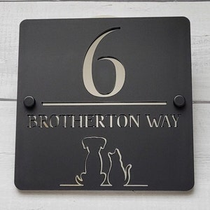 MODERN HOUSE SIGN | Cat House Sign | Dog House Sign | 180mm X 180mm ...