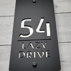 MODERN HOUSE SIGN | House Number | Vertical House Sign | 150mm X 300mm ...