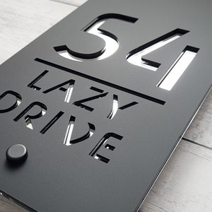 MODERN HOUSE SIGN | House Number | Vertical House Sign | 150mm X 300mm ...