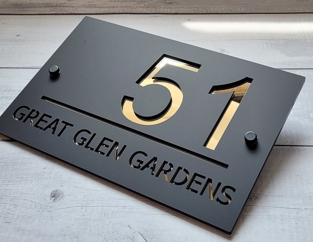 MODERN HOUSE SIGN | Address Sign | 195mm X 130mm | 230mm X 155mm ...