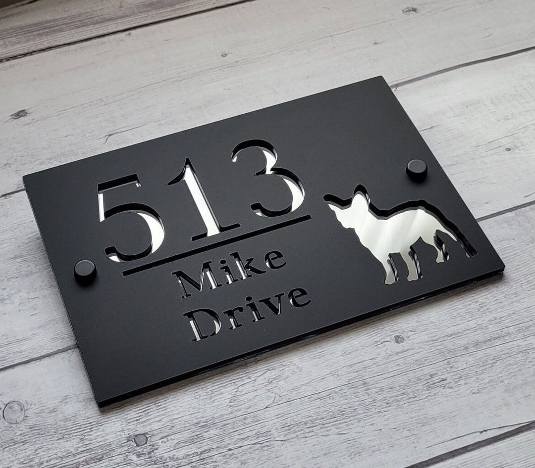 MODERN HOUSE SIGNS | Home Address Sign | Dog House Sign | 290mm X 190mm ...