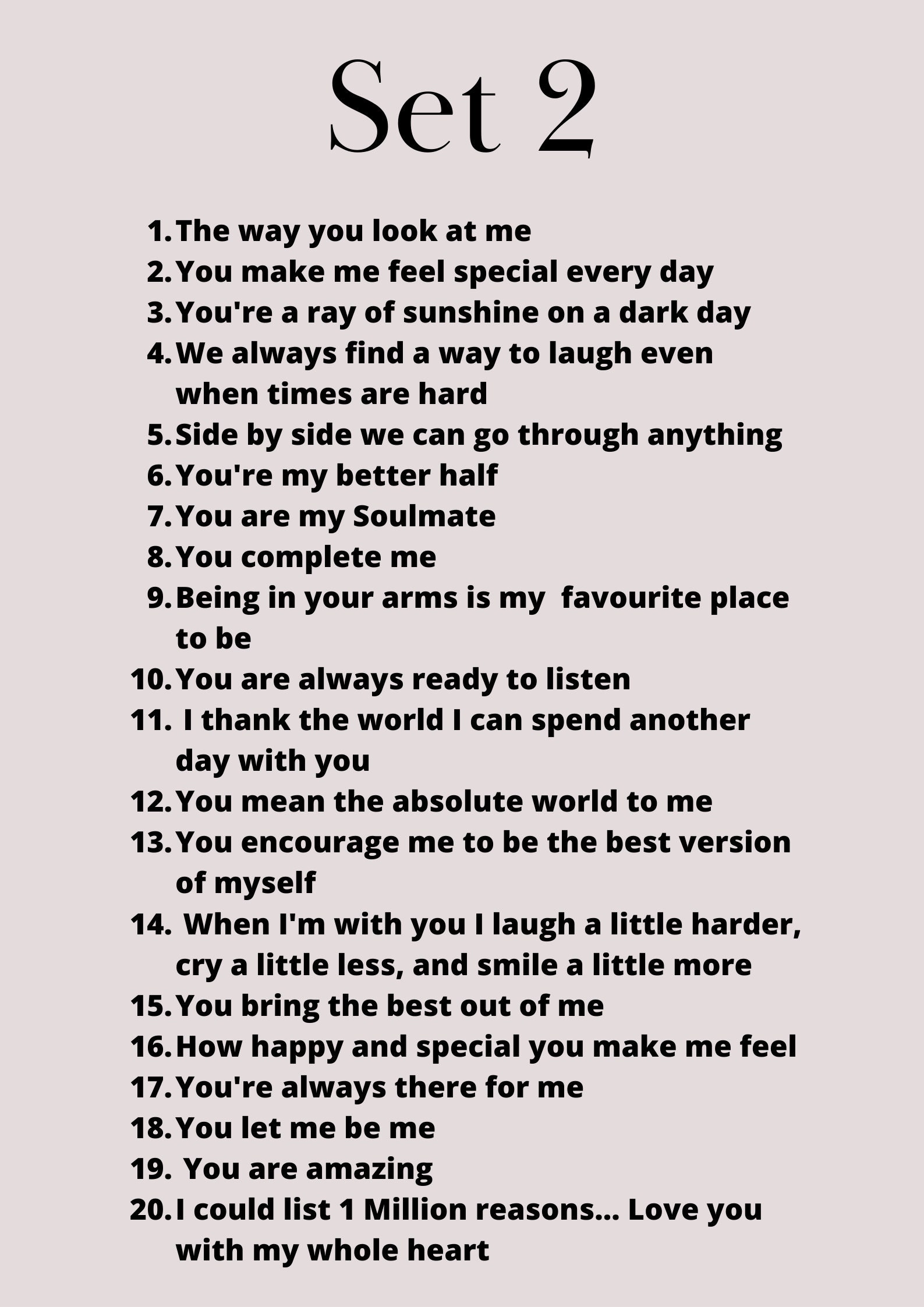 100 Reasons Why I Love You List For Him