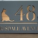 MODERN HOUSE SIGN | Cat House Sign | Cat House Number Plate | 230mm X ...