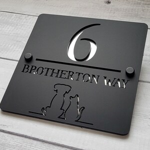 MODERN HOUSE SIGN | Cat House Sign | Dog House Sign | 180mm X 180mm ...