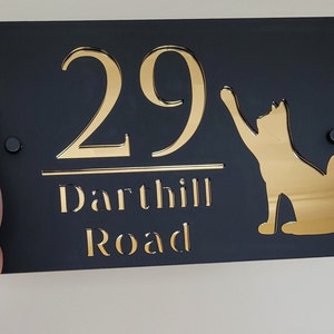 MODERN HOUSE SIGN | Cat House Sign | 230mm X 155mm | 290mm X 190mm ...