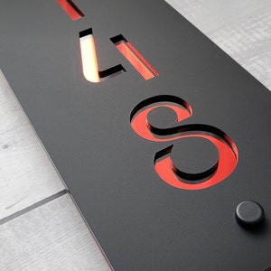 MODERN PERSONALISED HOUSE Sign | House Number | Vertical House Number ...
