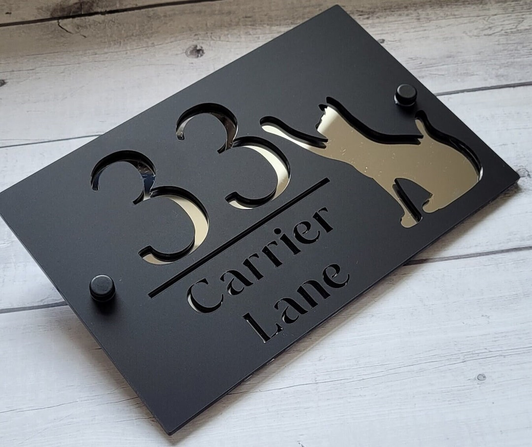 MODERN HOUSE SIGN | Cat House Sign | 230mm X 155mm | 290mm X 190mm ...
