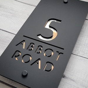 MODERN HOUSE SIGN | House Number | Vertical House Sign | 150mm X 300mm ...
