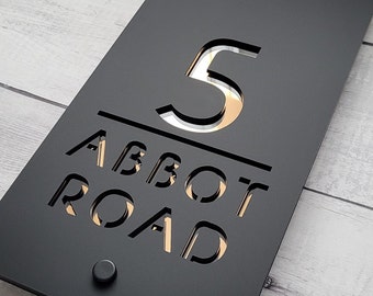 MODERN HOUSE SIGN House Number Vertical House Sign 150mm X 300mm 190mm ...