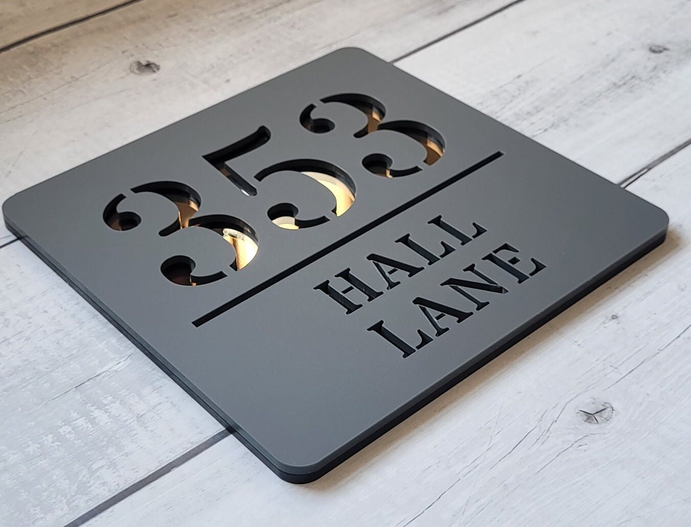 Modern Acrylic House Number Sign | Floating Home Address Plate - Etsy