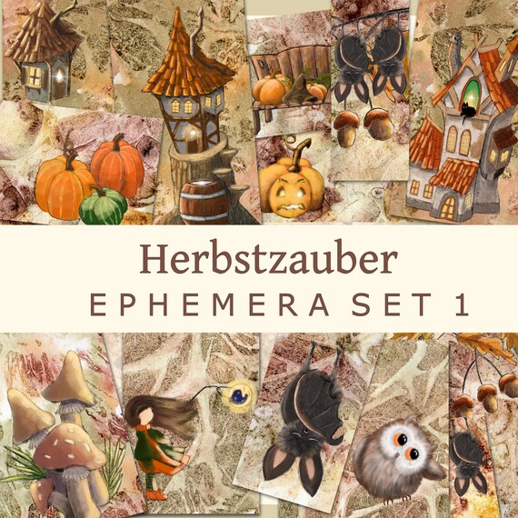 AUTUMN MAGIC EPHEMERA SET 1 for Junk Journal Handmade - Etsy