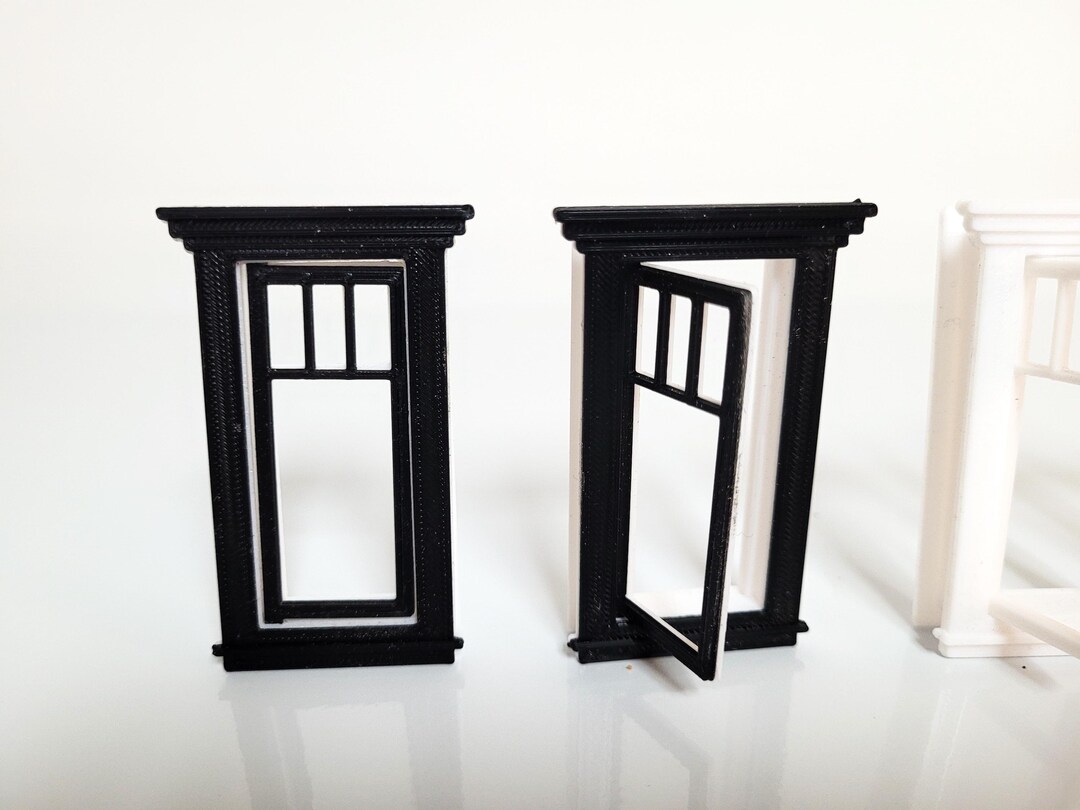 1 24 Scale Dollhouse Windows, Tiny House Diorama Swing Open Modern ...