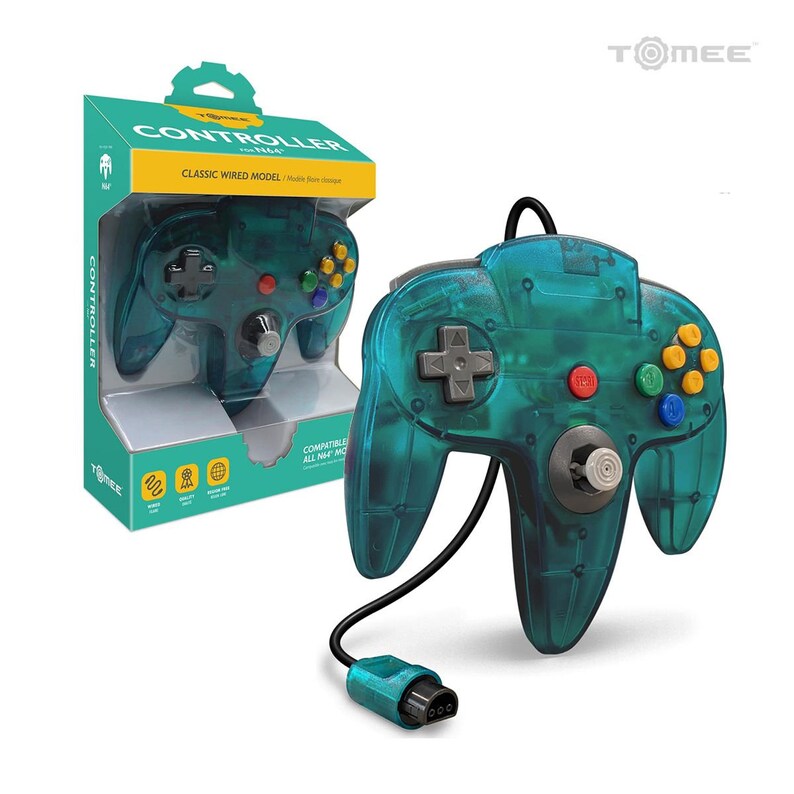 Classic Controller Clear Blue Color Original Design for N64 Nintendo 64 ...