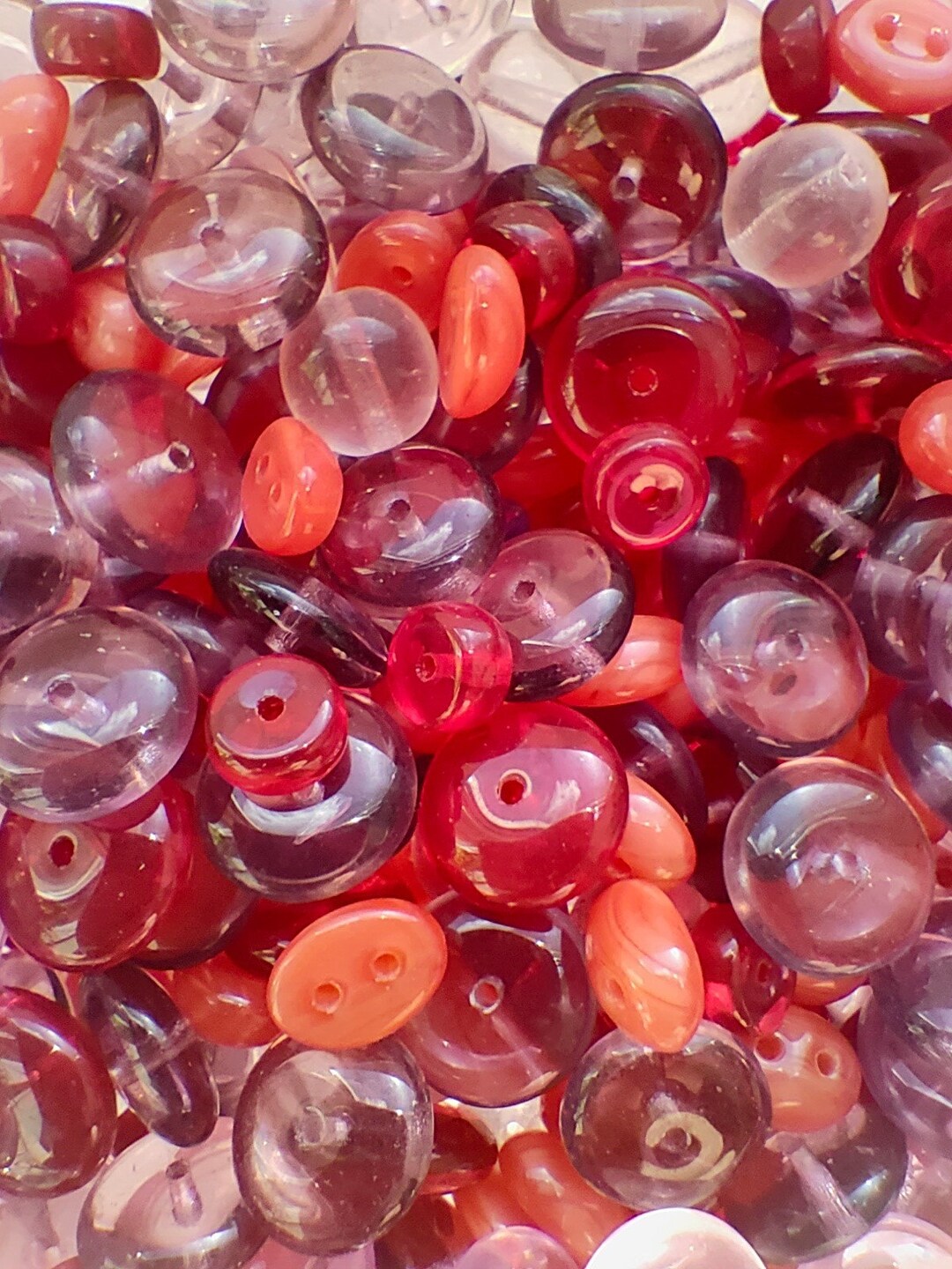 25g/50g/100g Bulk Glass Bead Mix Red, Purple, Pink, Bead Soup, Czech ...