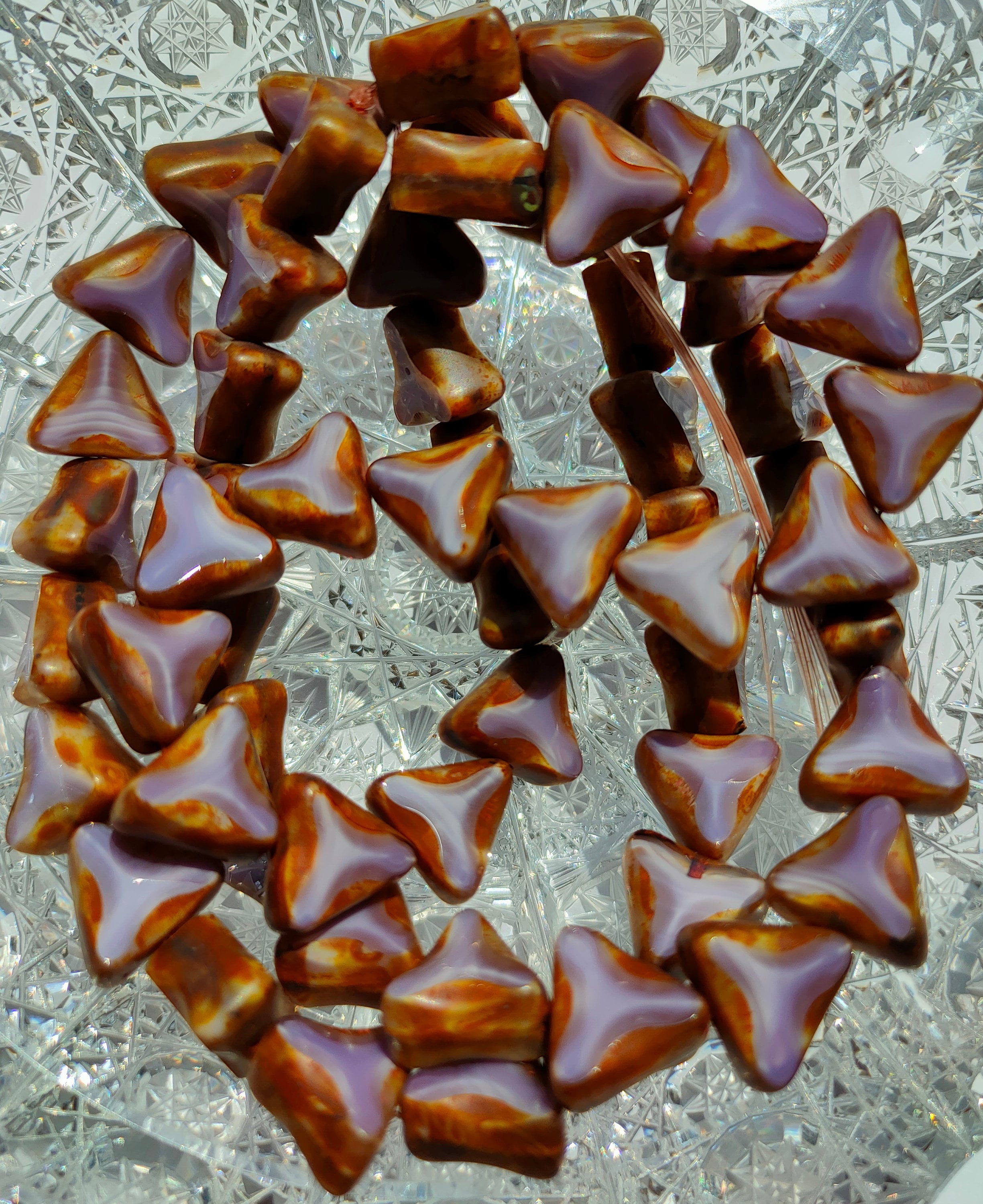 10 Premium Picasso Czech Glass Triangle Beads 13mm Purple - Etsy