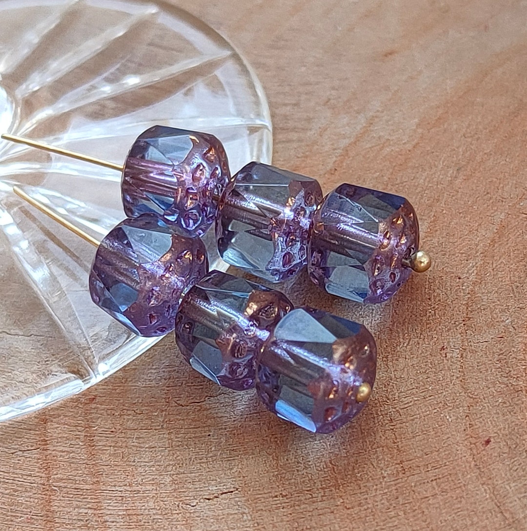 8mm/10/30/50, Blue Purple Cathedral Beads, Premium Czech Glass Beads ...