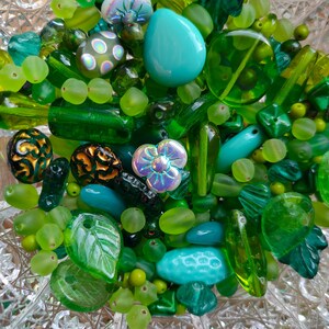 25g/50g/100g Bulk Glass Bead Mix Green, Bead Soup, Czech Bead Mix ...