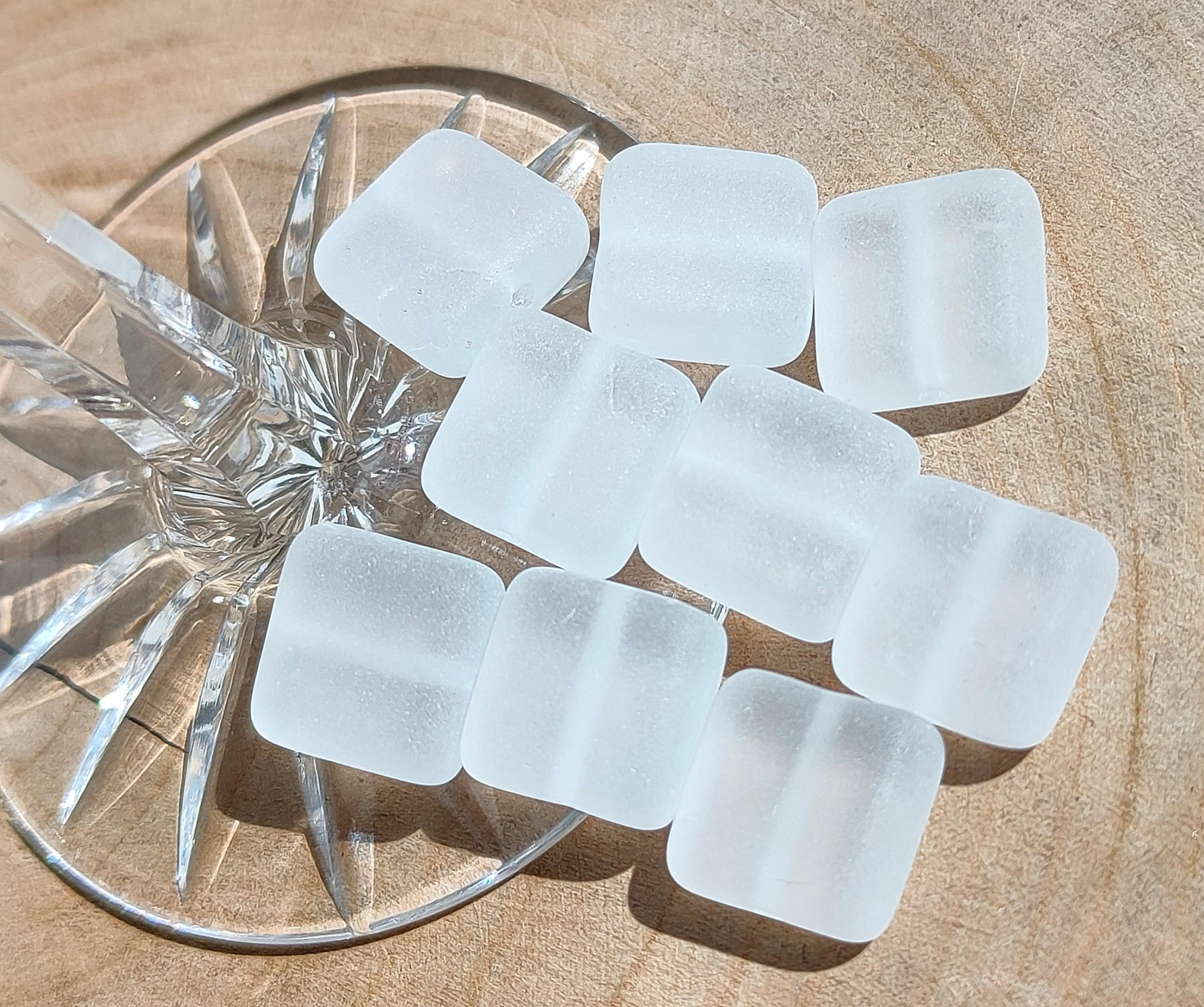 20/50 Czech Square Glass Beads 10mm Matte Crystal Clear - Etsy