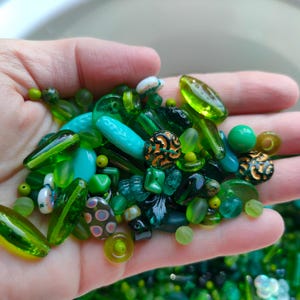 25g/50g/100g Bulk Glass Bead Mix Green, Bead Soup, Czech Bead Mix ...