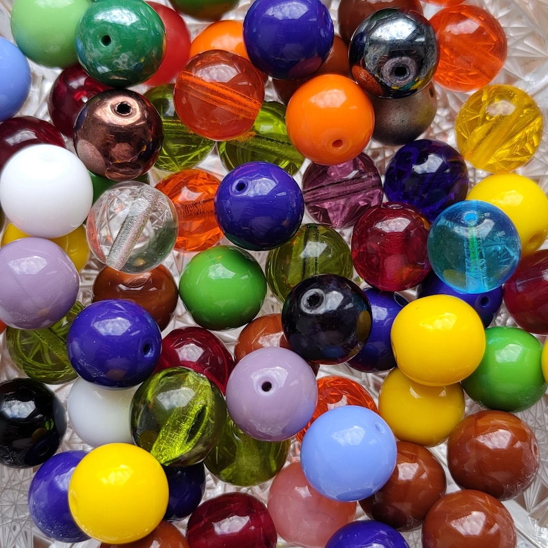 10mm Czech Glass Bead Mix, Round Soup Beads, Bohemian Craft Beads - Etsy