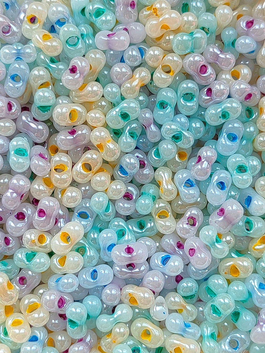 10g/25g/50g Farfalle Seed Beads MIX, Blue Green Yellow Purple White ...
