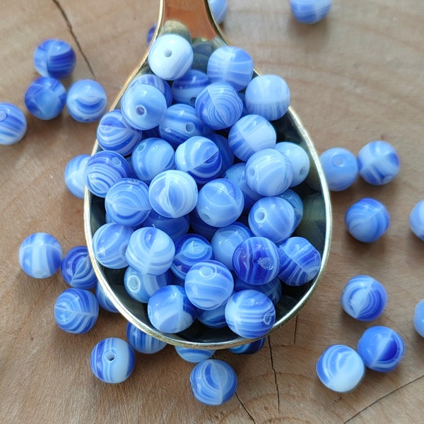 Blue White Beads - Etsy