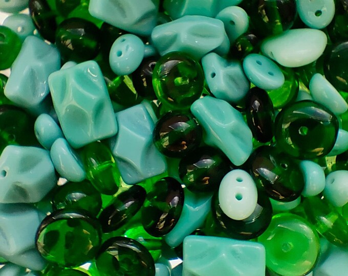 25g/50g/100g Bulk Glass Bead Mix Green, Bead Soup, Czech Bead Mix ...