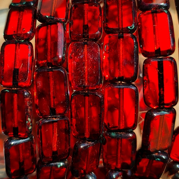 Red Czech Beads - Etsy