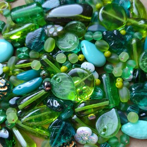 25g/50g/100g Bulk Glass Bead Mix Green, Bead Soup, Czech Bead Mix ...