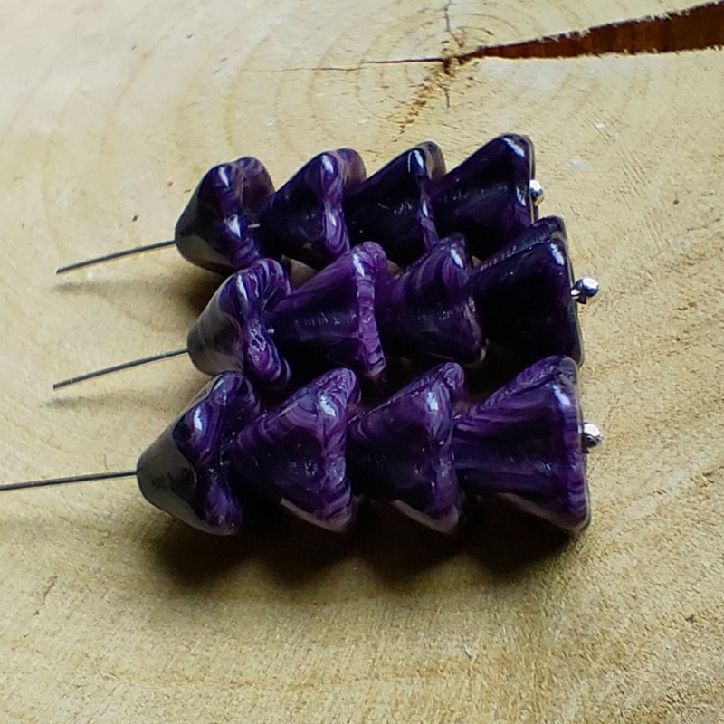 Purple Flower Beads - Etsy