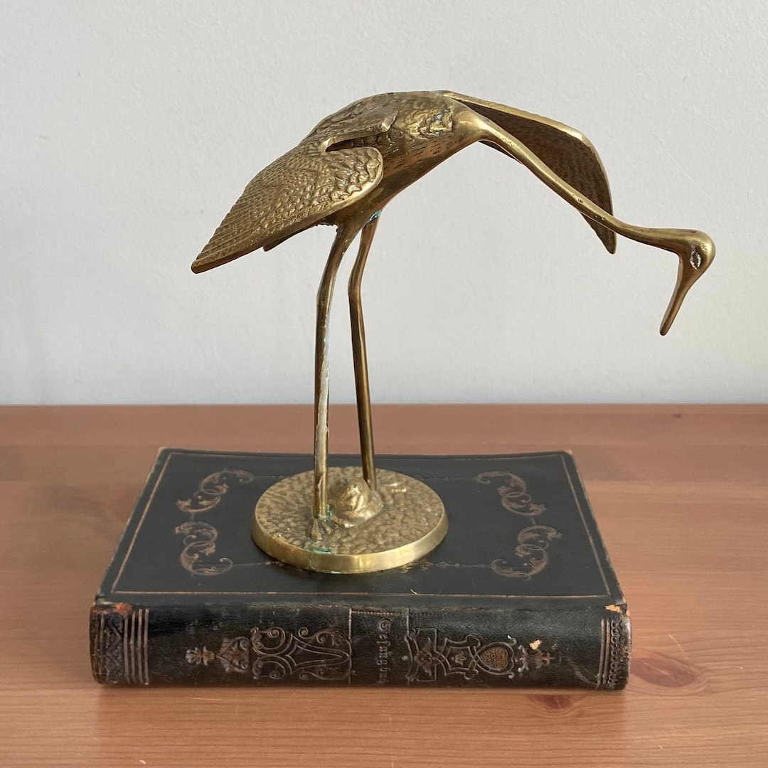 Vintage Brass Stork Figure - 6.5” Tall - Etsy