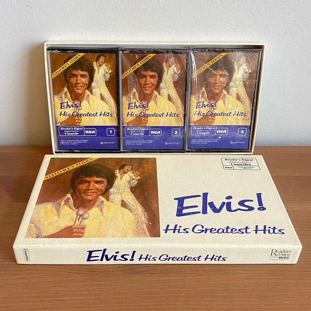 Vintage Set of 3 Elvis Greatest Hits Cassette Tapes - 1 Opened Other 2 ...