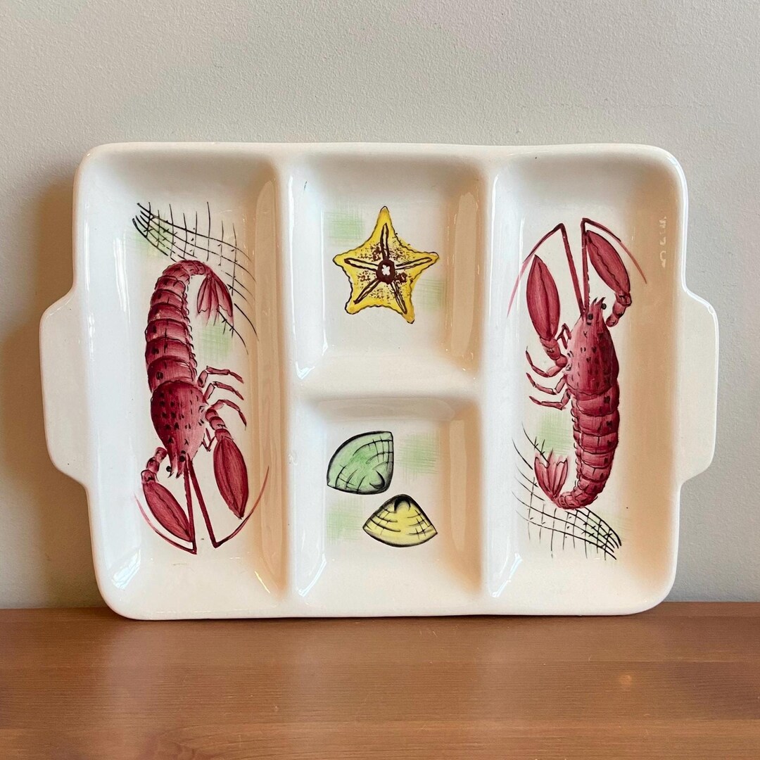 Vintage Seafood Ceramic Platter: Shrimp Snack Dish, Made in Japan - Etsy