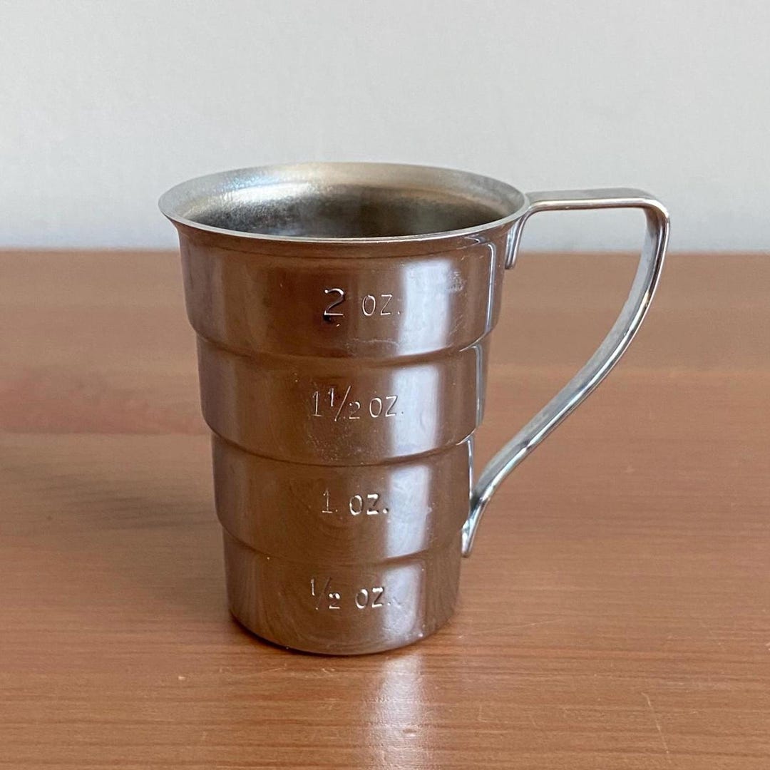 Vintage Chrome Bar Measuring Tool - Shot Glass - Retro Bar Ware - 2.5 ...