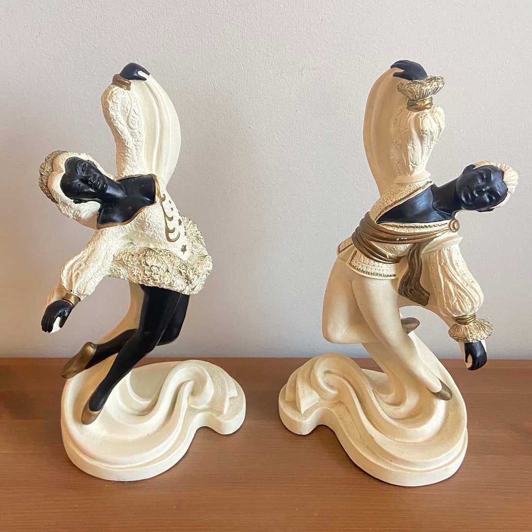 Vintage 1950s Chalkware Dancing Statues - Favor Ware - 12" Tall - Etsy