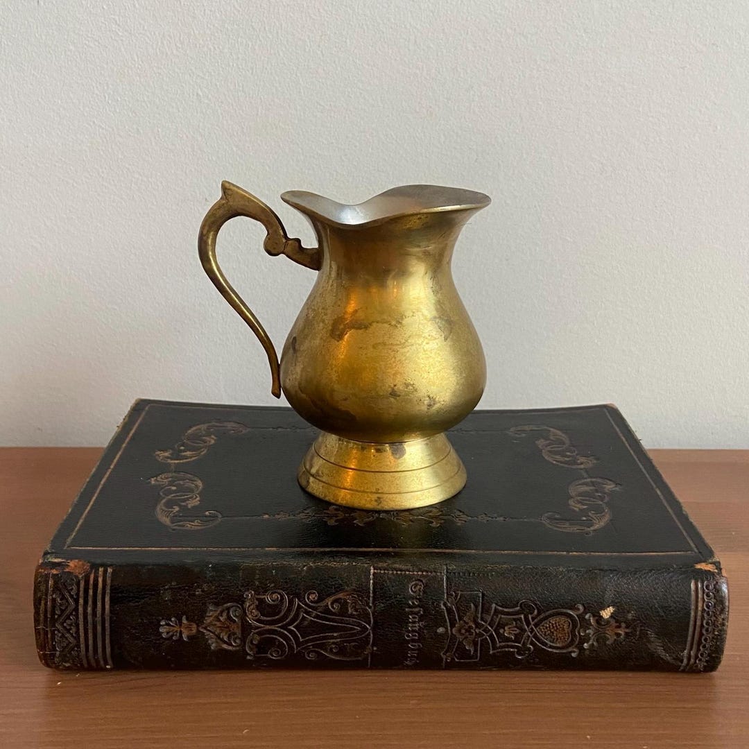 Vintage Brass Pitcher: Small Fall Decor (3.5" Tall) - Etsy