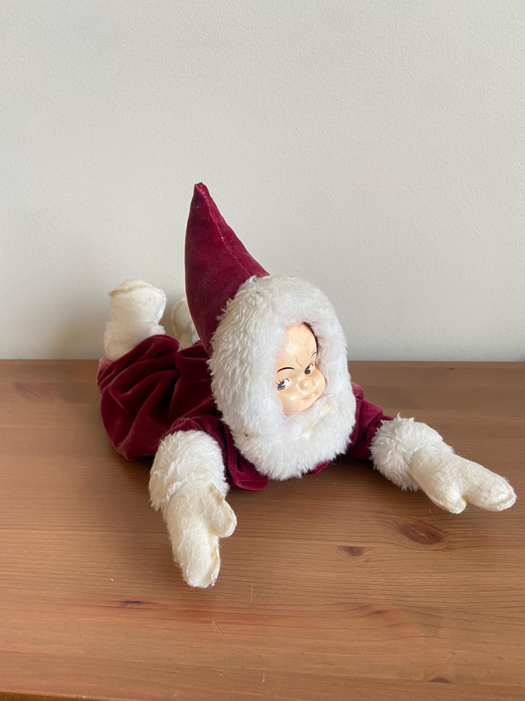 Vintage Elf Snow Doll - Hand Made Fabric and Plastic Doll - Kitschy ...