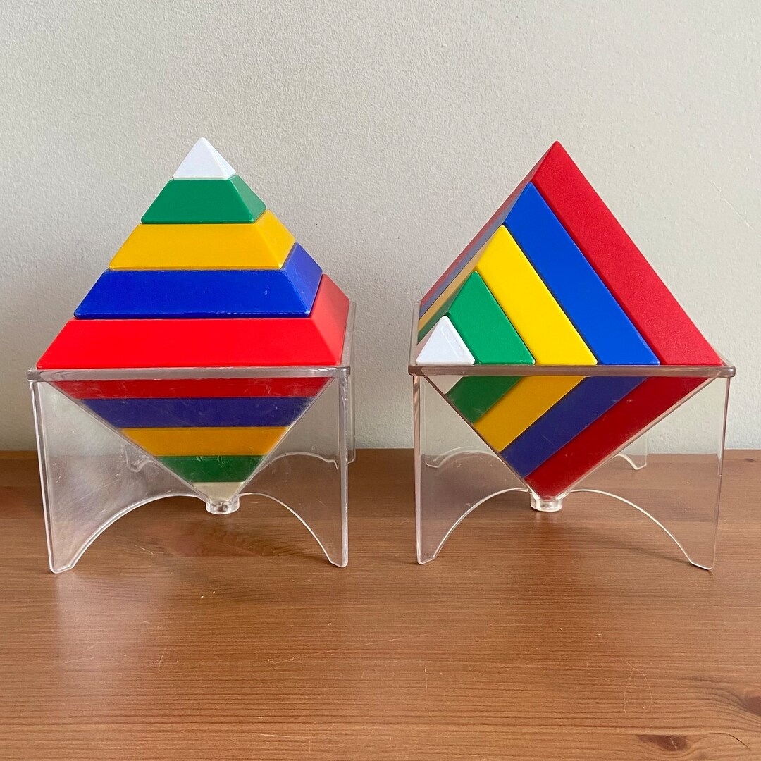Set of 2 Wedgits Stacking Pyramids - Book Ends or Shelf Decor - Etsy