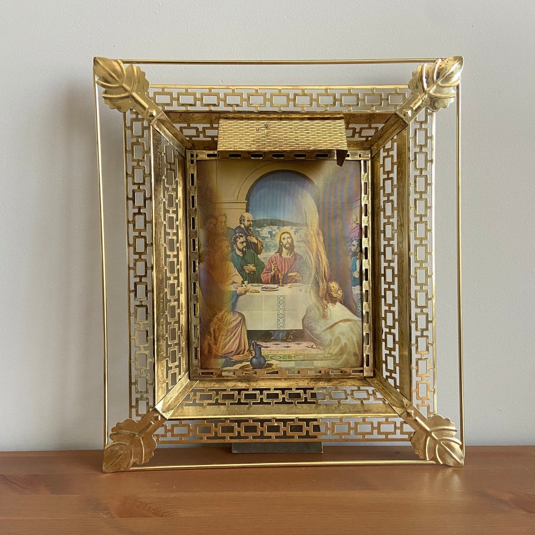 Vintage Religious 3D Hologram Lenticular Brass Picture Frame Has a Clip ...