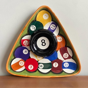 Vintage Ceramic Pool Ball Chip and Dip Bowl - 14” X 13” X 1.1” T ...