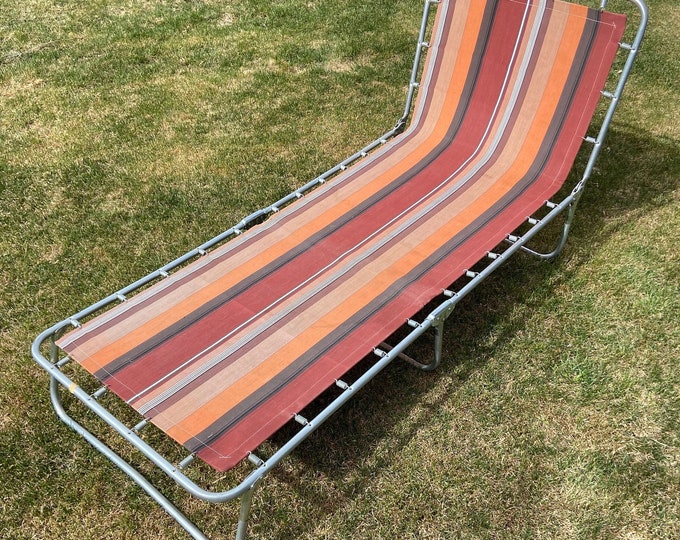 Vintage Outdoor Folding Fabric Spring Lounger - Retro Stripes - Etsy