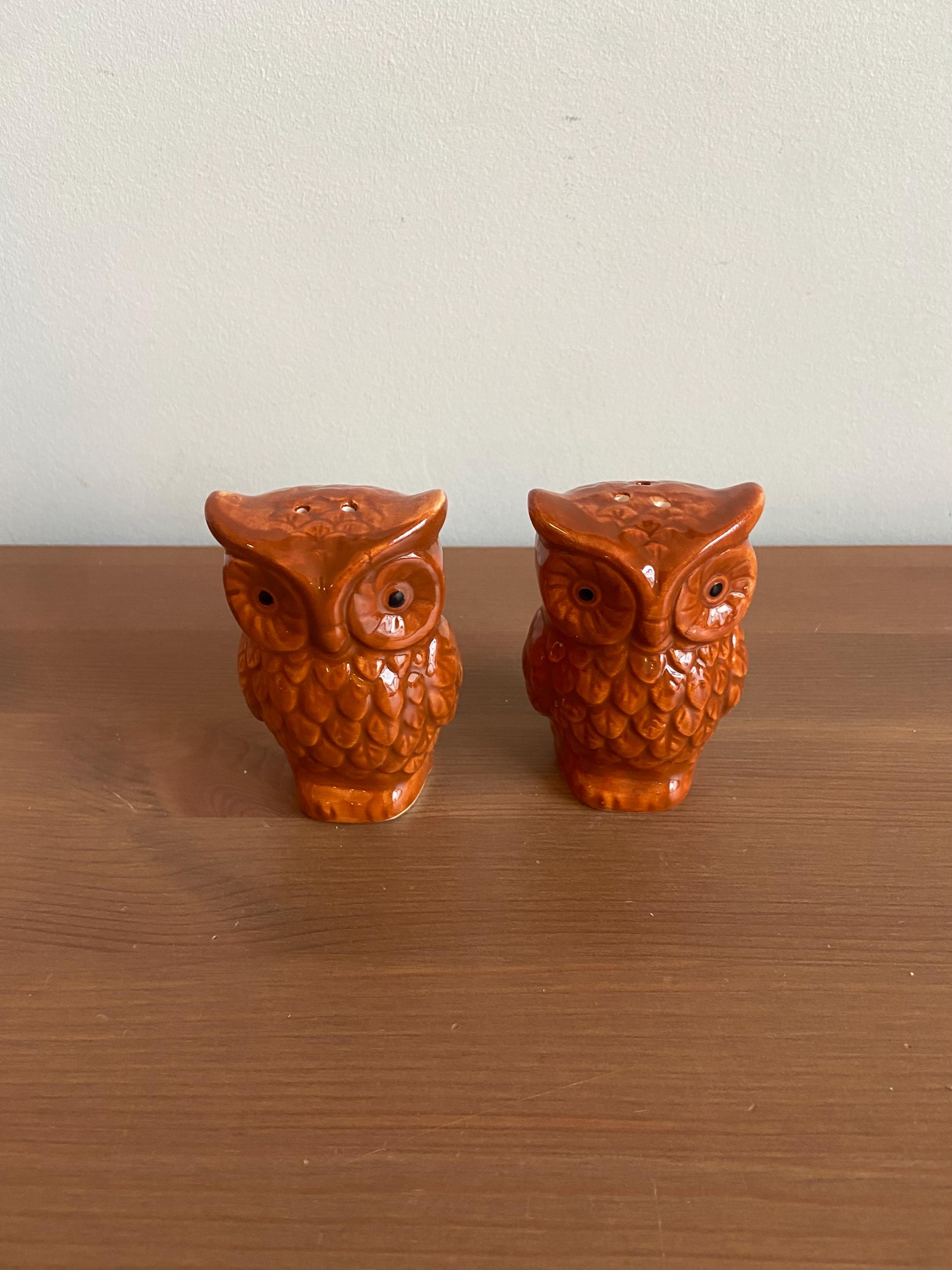 Vintage 90s Ceramic Owl Salt and Pepper Shapers - 3” Tall - 2 Sets ...