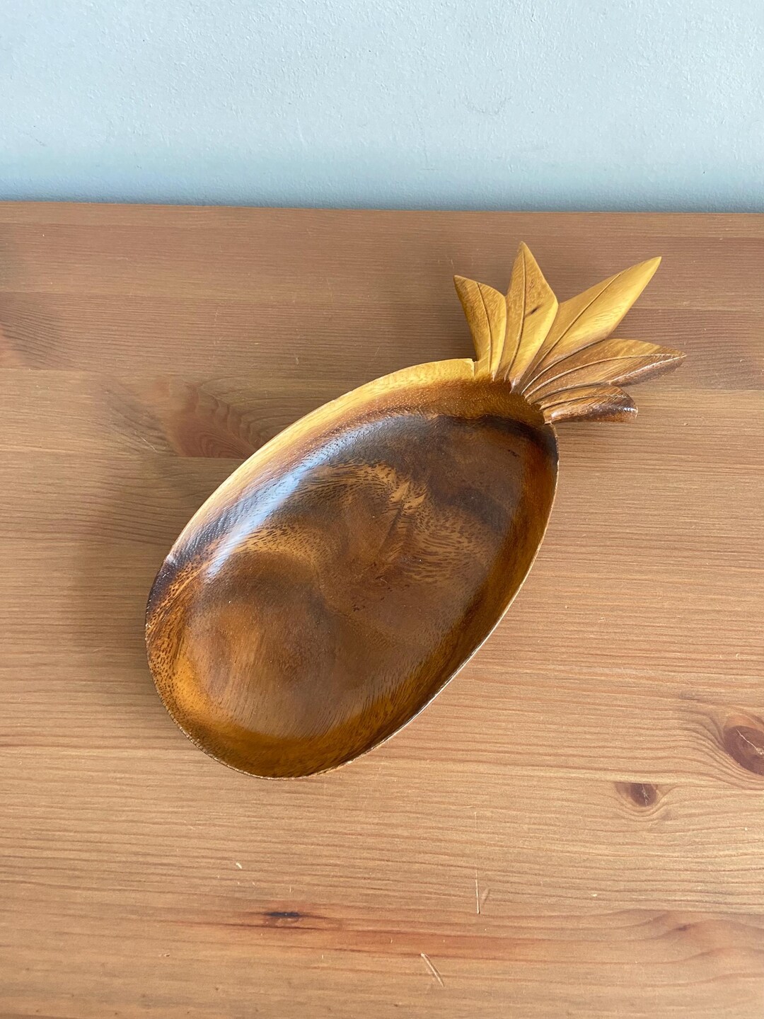 Vintage Teak Wooden Pineapple Catch All Bowl - Candy Dish - Etsy
